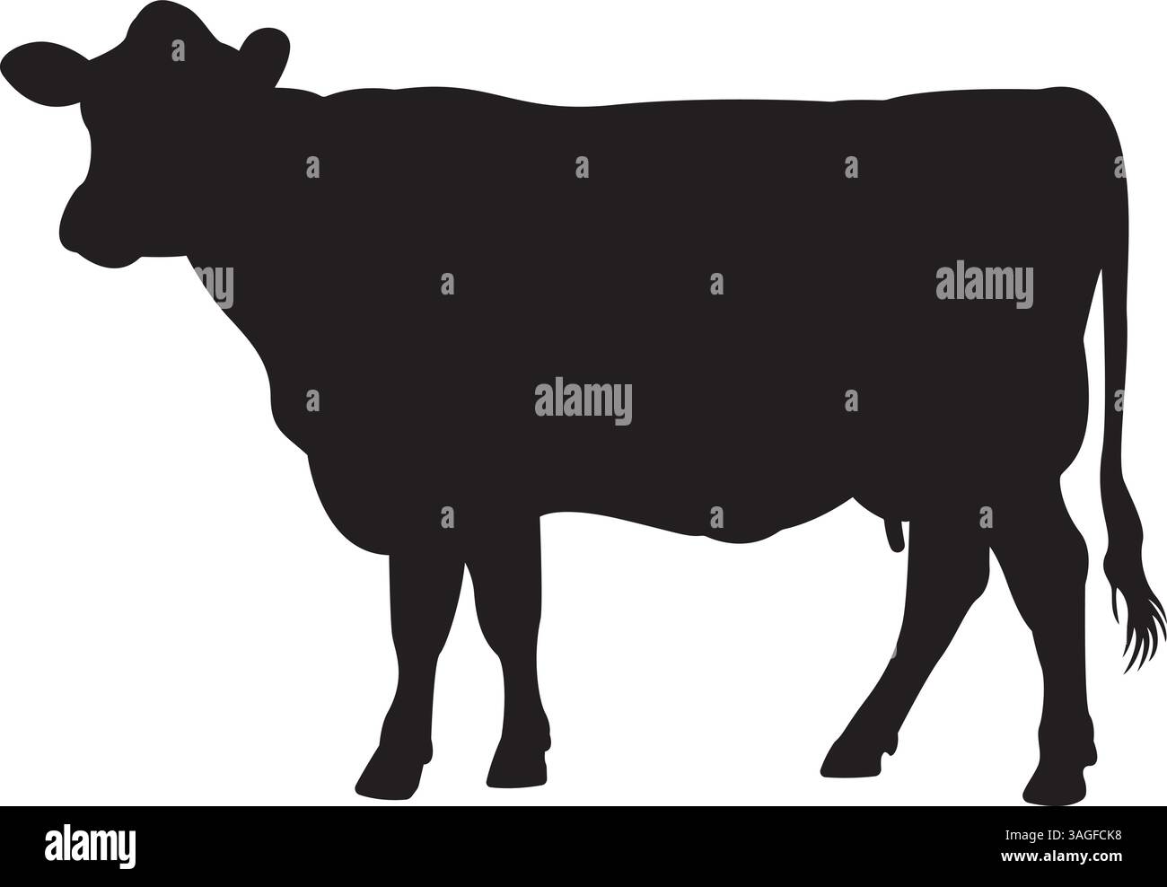 The silhouette of cow vector art Stock Vector Image & Art - Alamy