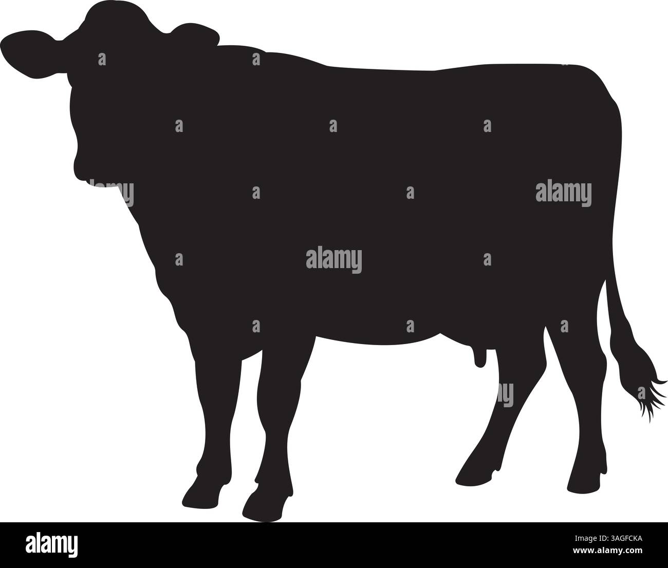 The silhouette of cow vector art Stock Vector Image & Art - Alamy