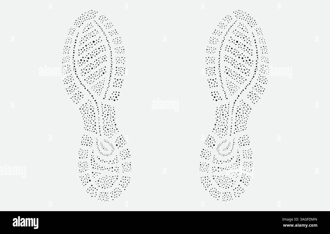 Shoes print Vector art illustration on white background Stock Vector ...