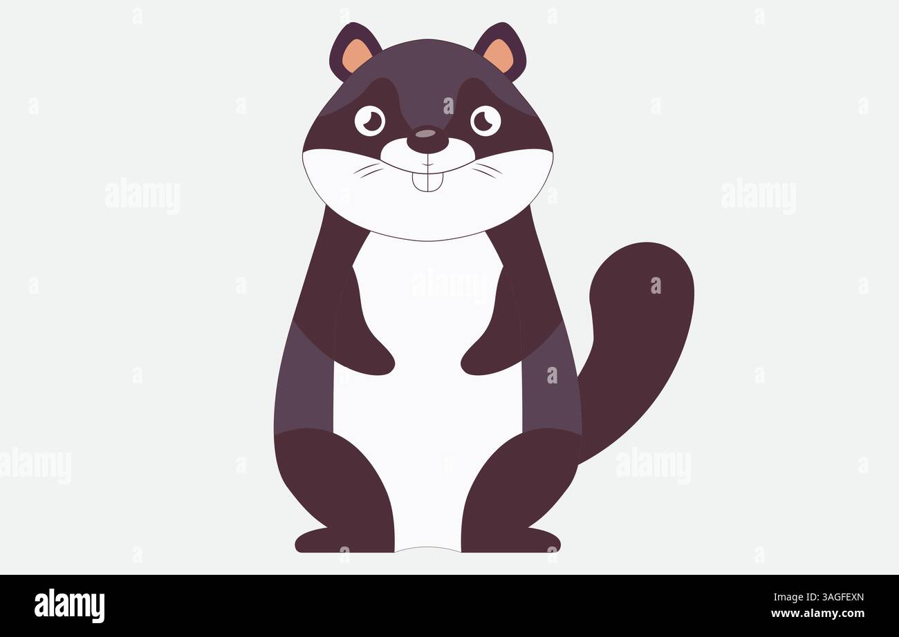 Cute Groundhog Cartoon Vector Illustration Isolated on white background ...
