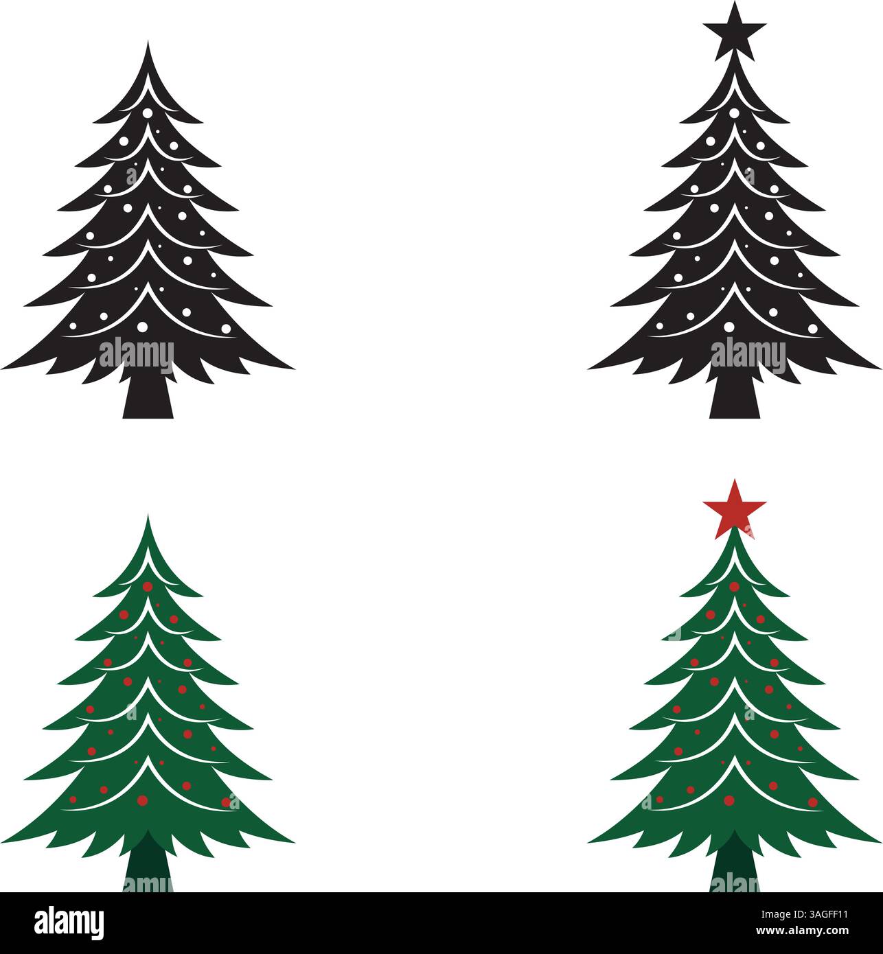 Hand drawn christmas tree vector art Stock Vector Image & Art - Alamy