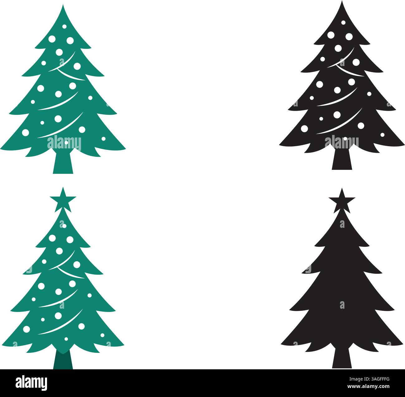 Hand drawn christmas tree vector art Stock Vector Image & Art - Alamy