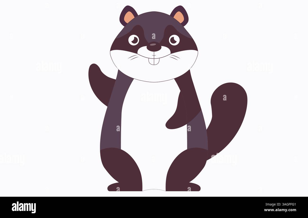 Cute Groundhog Cartoon Vector Illustration Isolated on white background ...