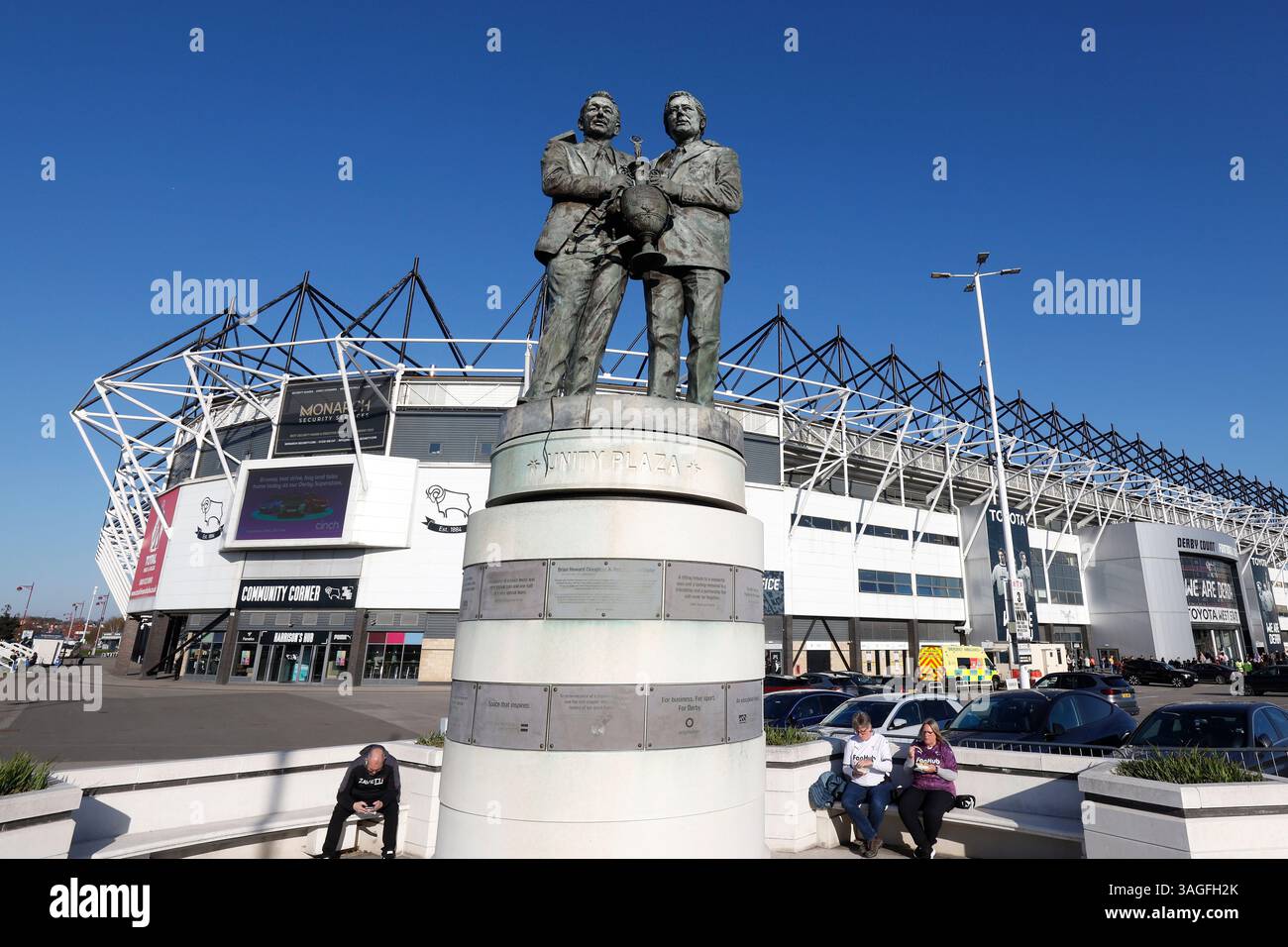A general view of the statue of former Derby County manager Brian ...