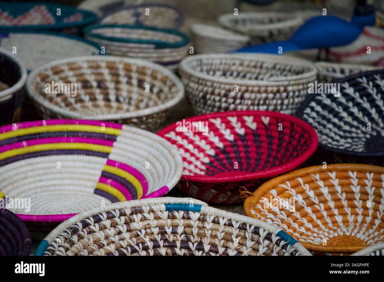 handicraft from Uganda handmade baskets that are colorful africa Stock ...