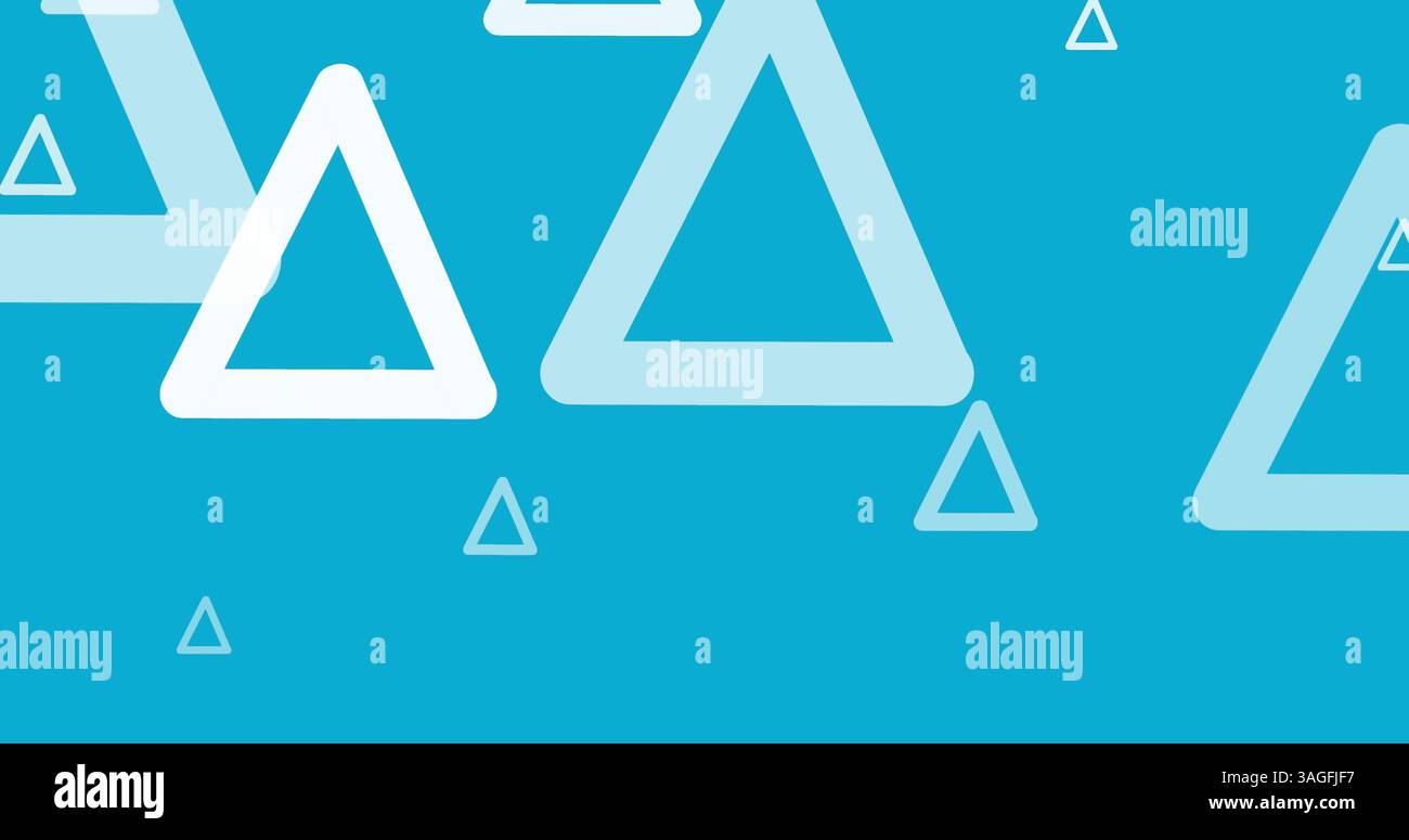 Image of white triangles pointing up moving on blue background Stock ...