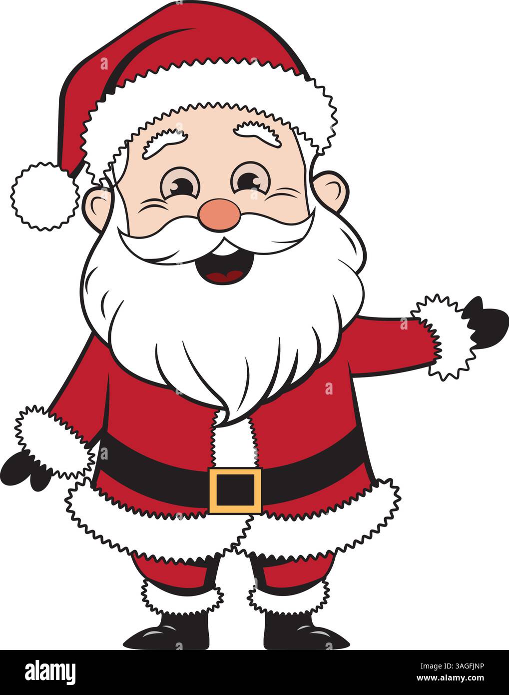 Happy Santa Claus cartoon character illustration Stock Vector Image ...