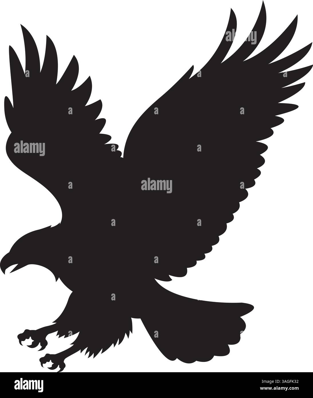 Vector illustration monochrome eagle Cut Out Stock Images & Pictures ...