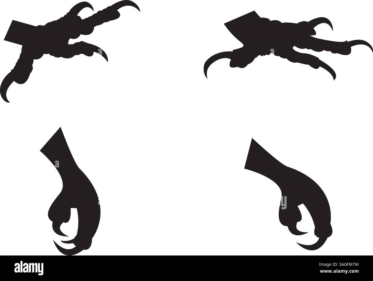 The silhouette of wild eagle leg set vector art Stock Vector Image ...