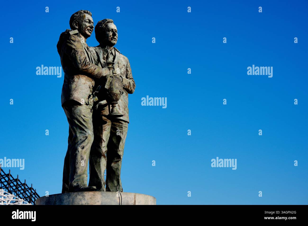 A general view of the Brian Clough and Peter Taylor statue outside ...