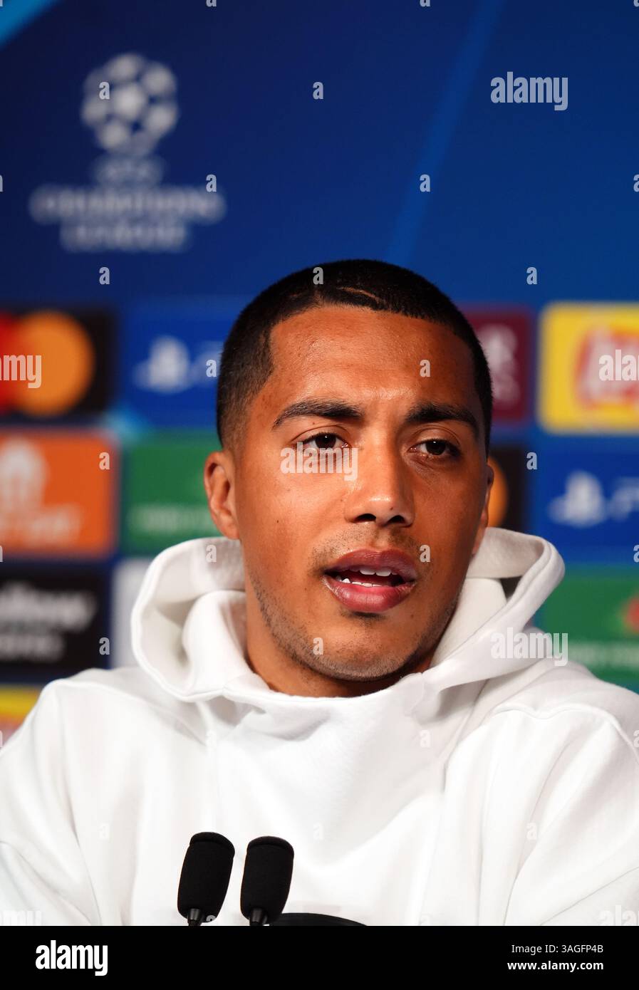 Aston Villa's Youri Tielemans during the press conference at Parc des ...
