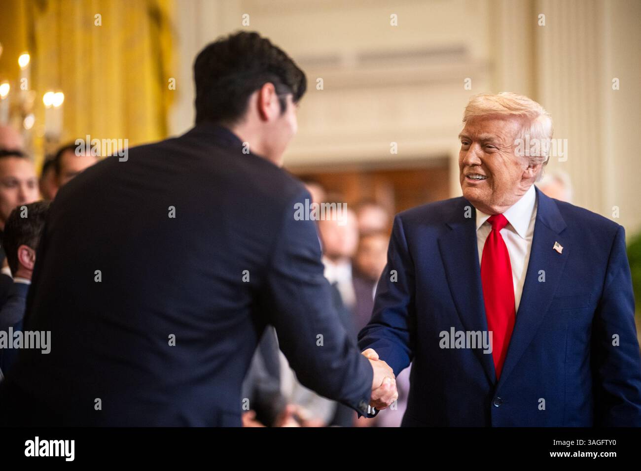 April 7, 2025, Washington, District of Columbia, USA: President DONALD ...