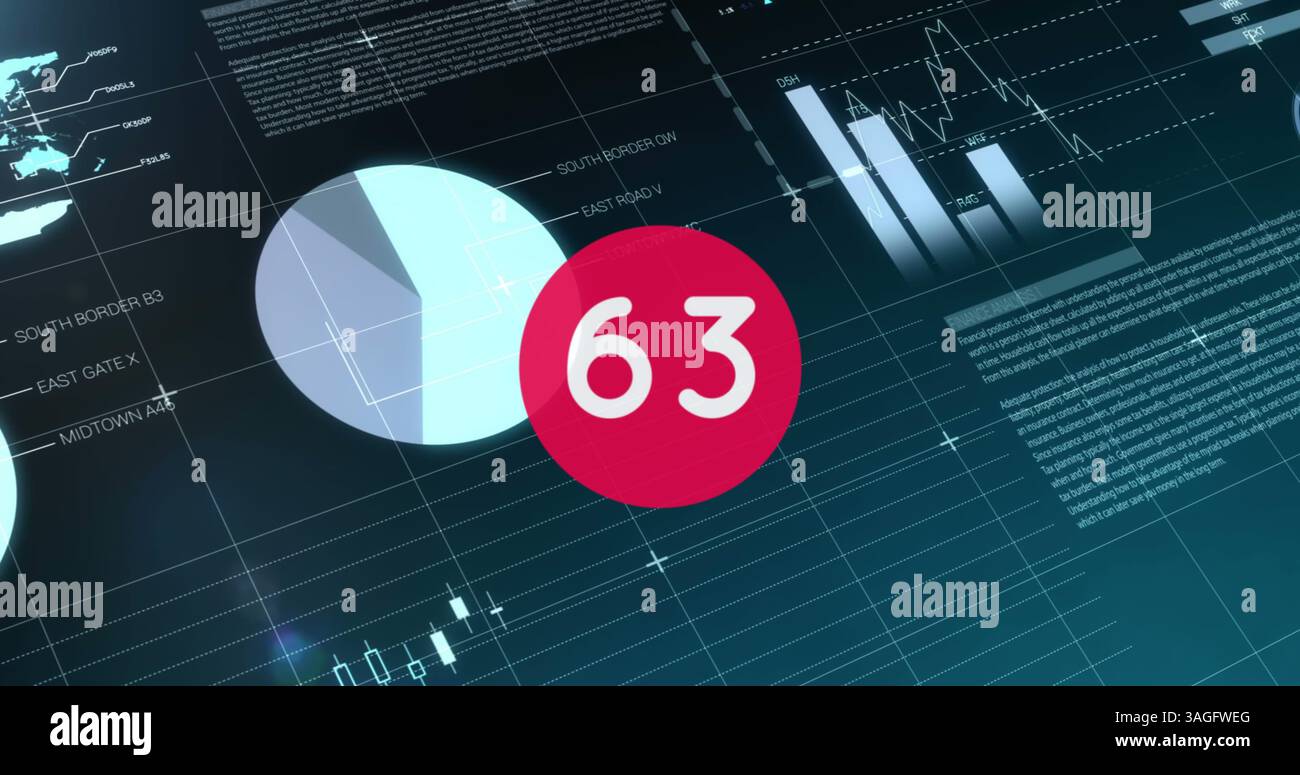 Image of numbers changing over statistics and data processing Stock ...