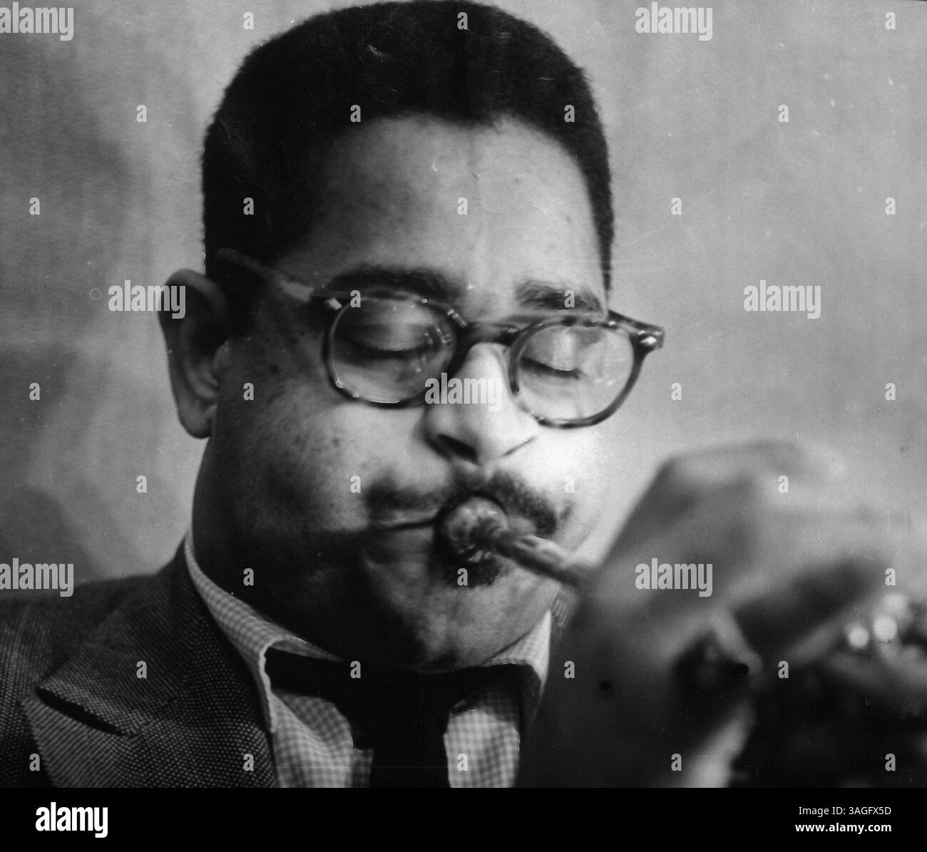 Musician playing trumpet concert Black and White Stock Photos & Images ...