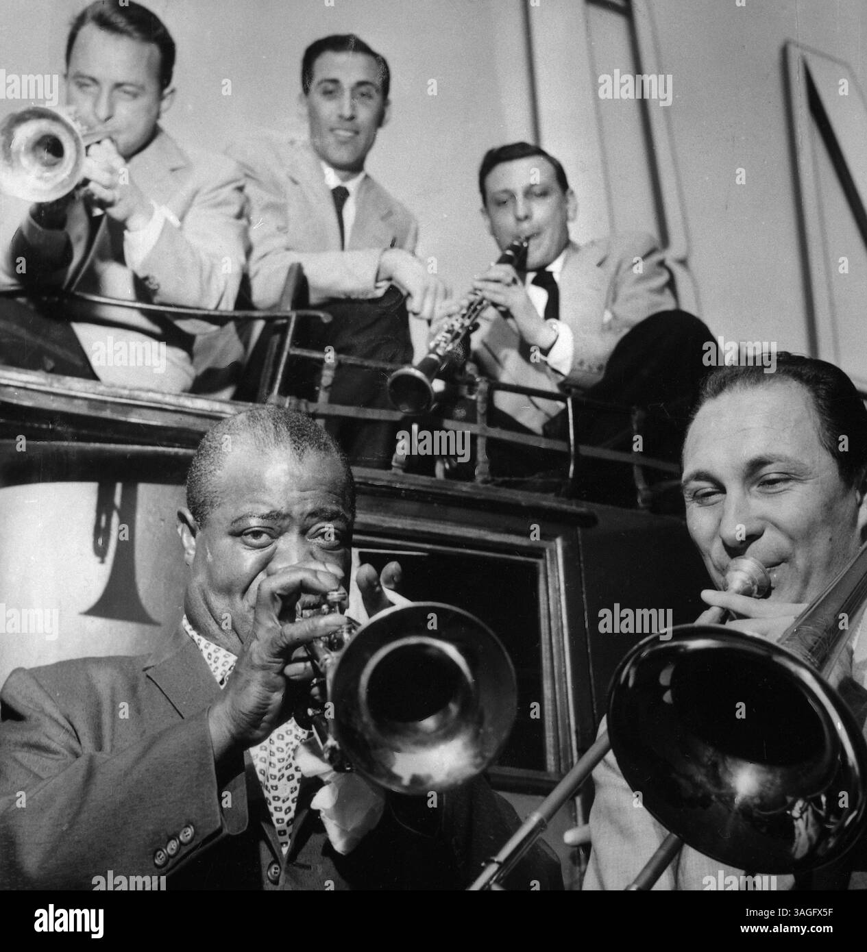 American trumpeter and vocalist Louis Armstrong, 1950s Stock Photo - Alamy