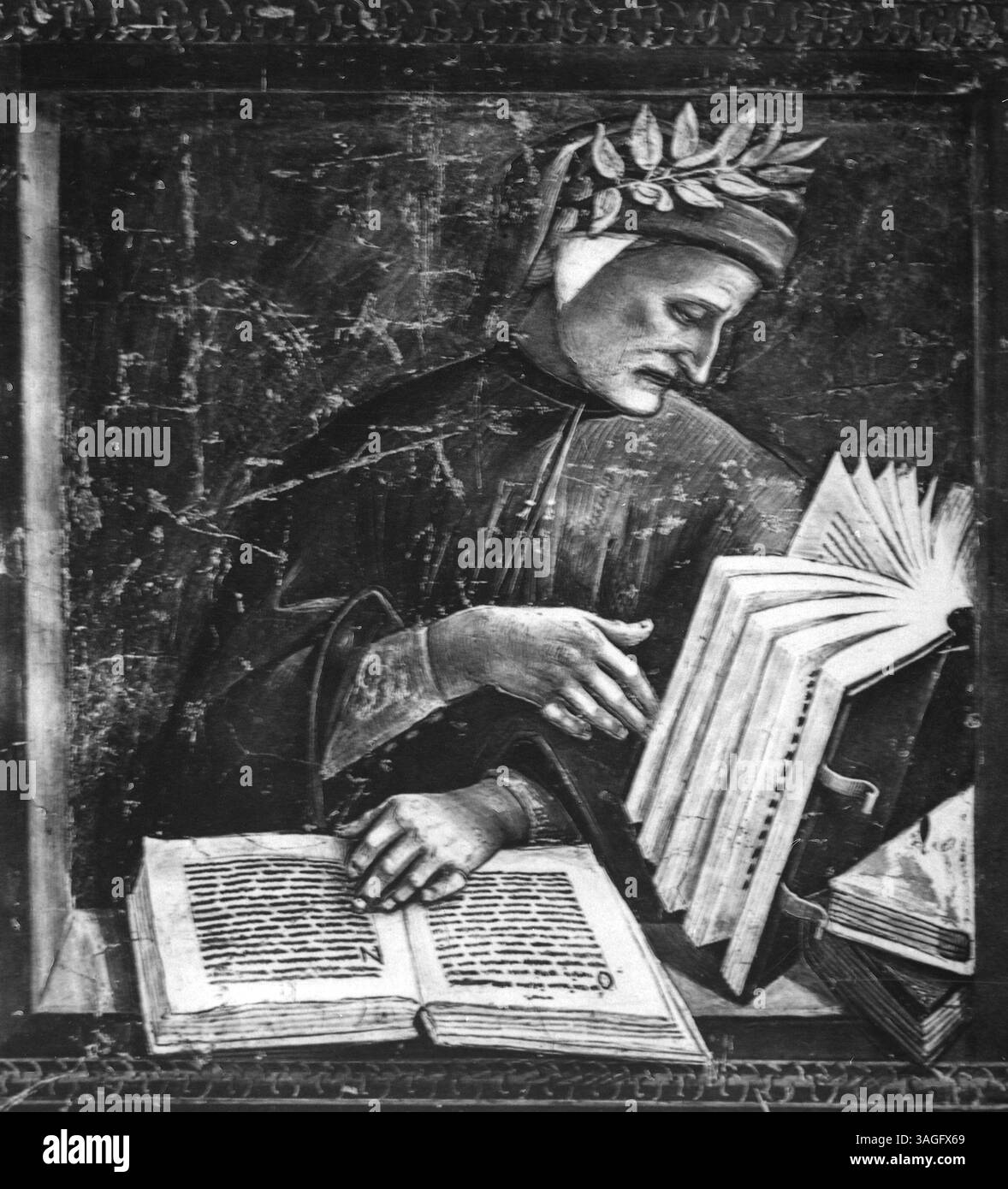 Portrait of Dante Alighieri, painting by Italian artist Luca Signorelli ...