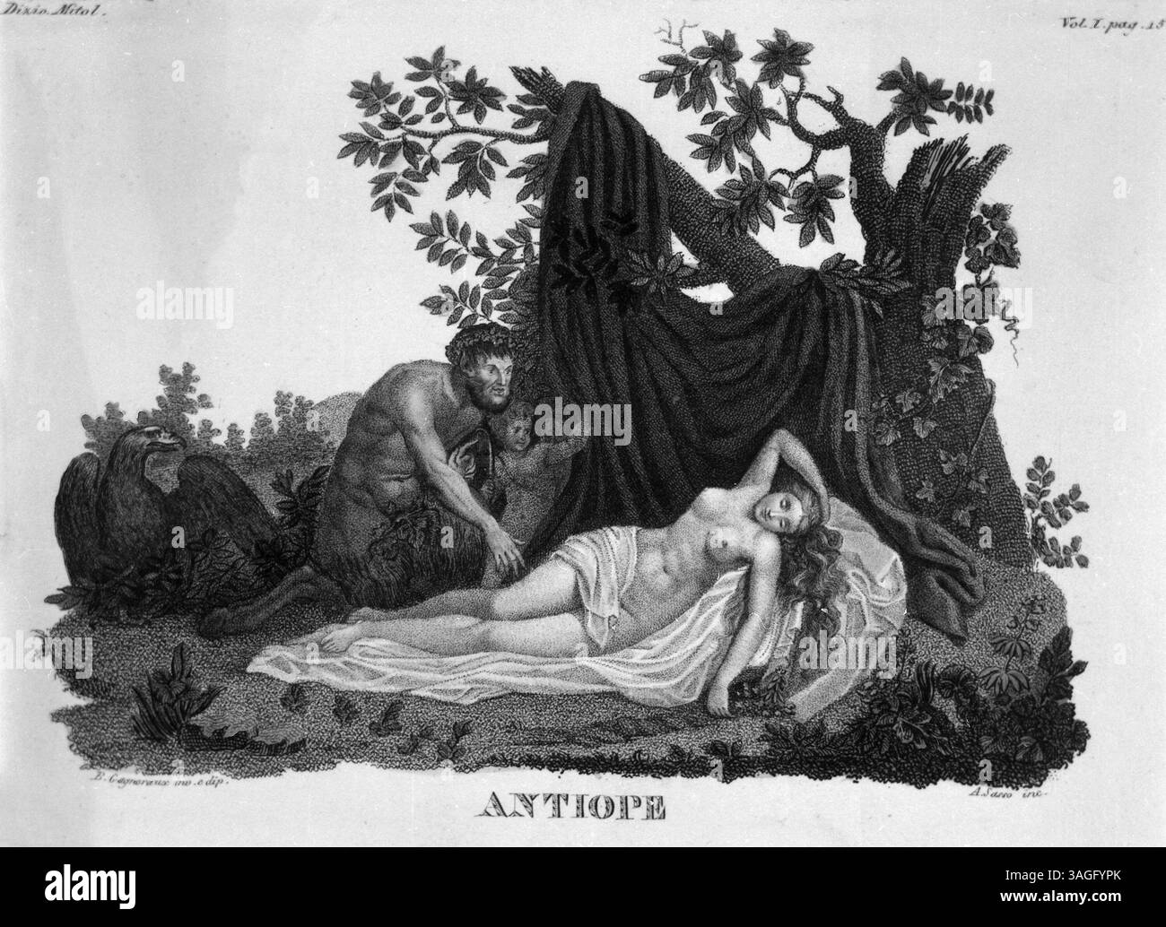 Greek mythology character Antiope, illustration 1800s Stock Photo - Alamy