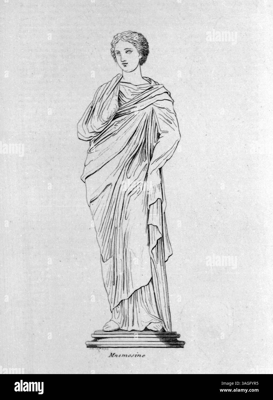 Mnemosyne, Goddess of memory, illustration 1800s Stock Photo - Alamy