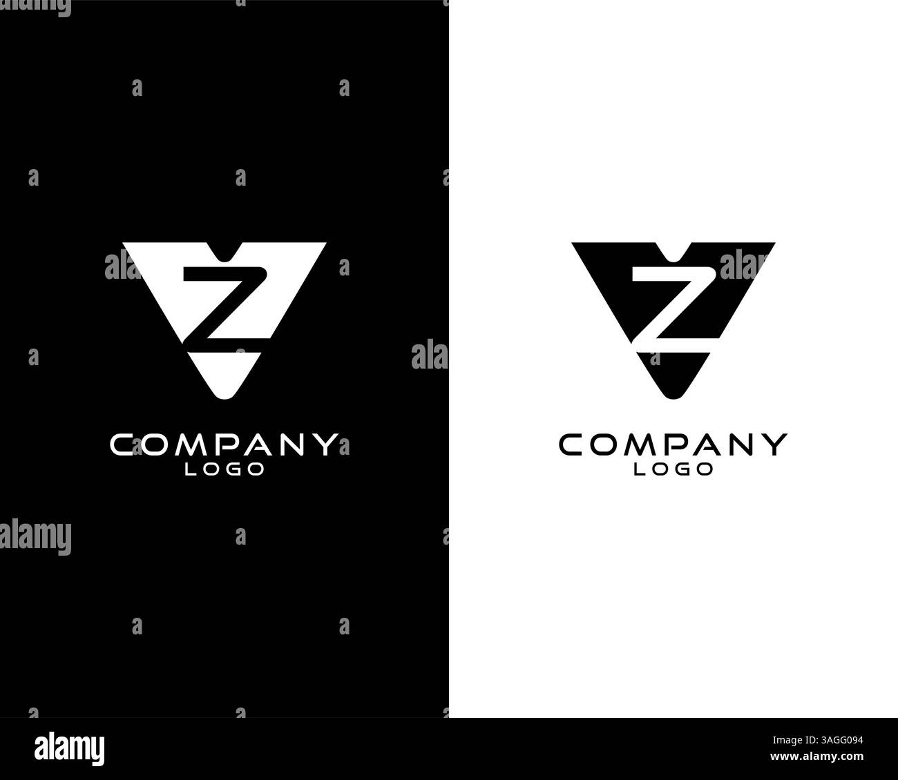 VZ, ZV letter abstract company Logo Template Vector Stock Vector Image ...