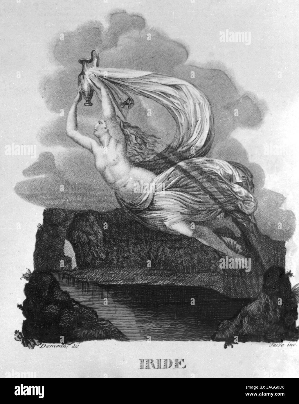 Iris, messenger of the Olympian gods, illustration 1800s Stock Photo ...
