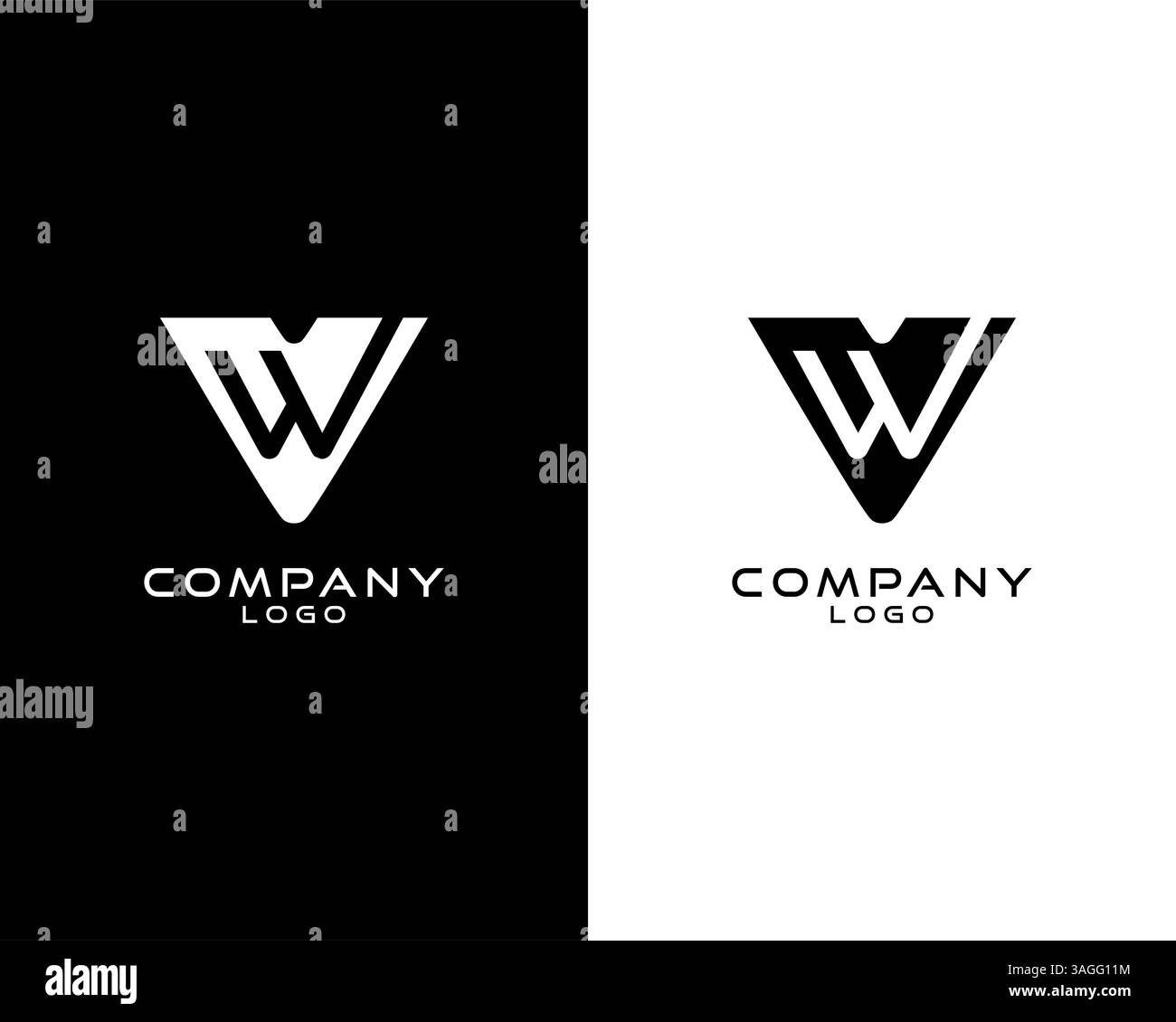 VW, WV letter abstract company Logo Template Vector Stock Vector Image ...
