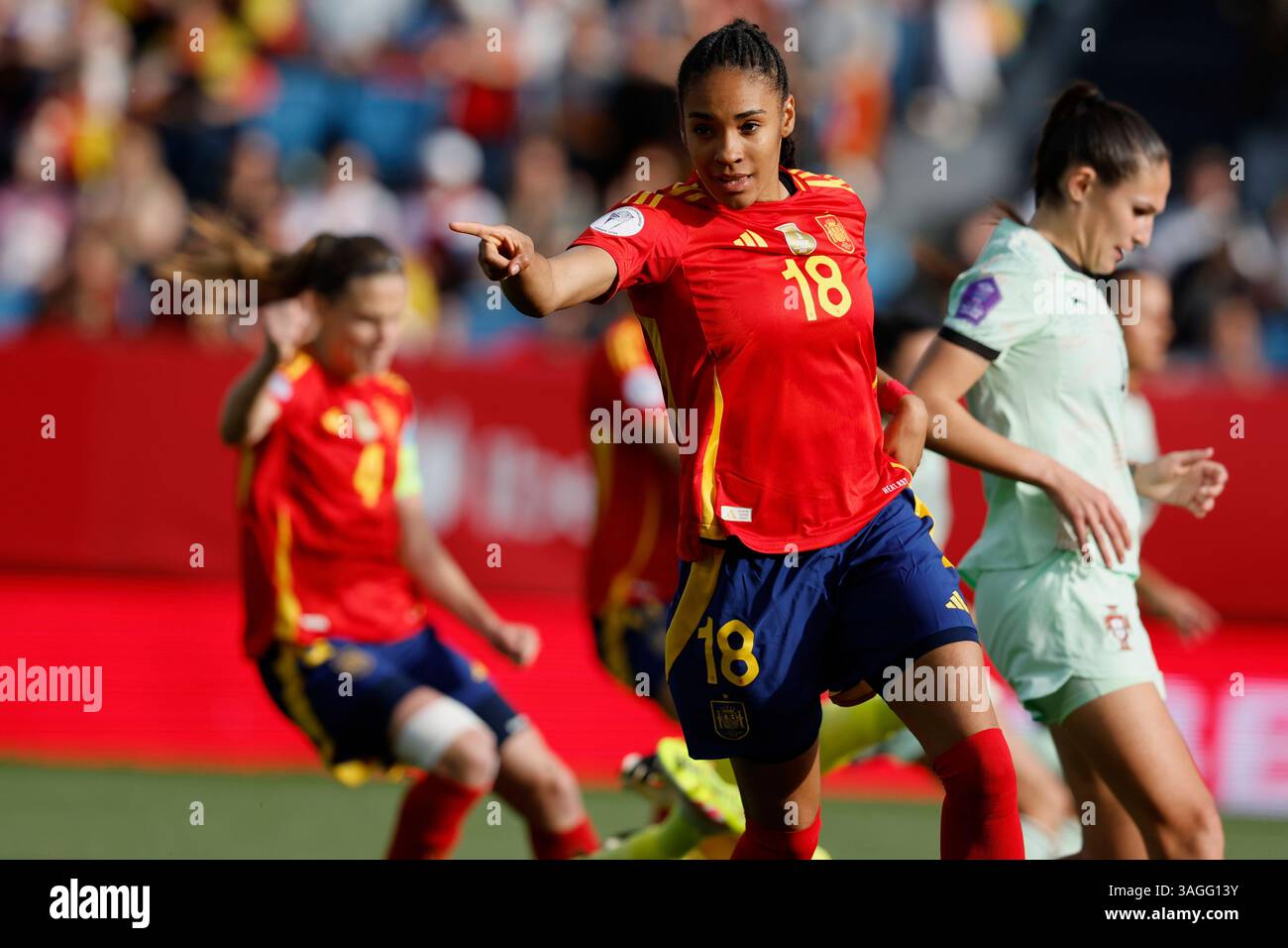 Spain's Salma Paralluelo celebrates after scoring her side's opening ...