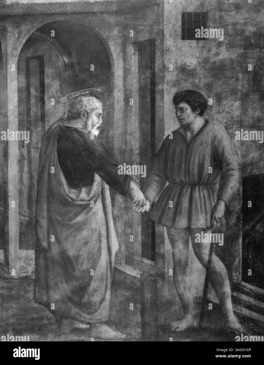 The Tribute Money, detail of the painting by Italian artist Masaccio ...