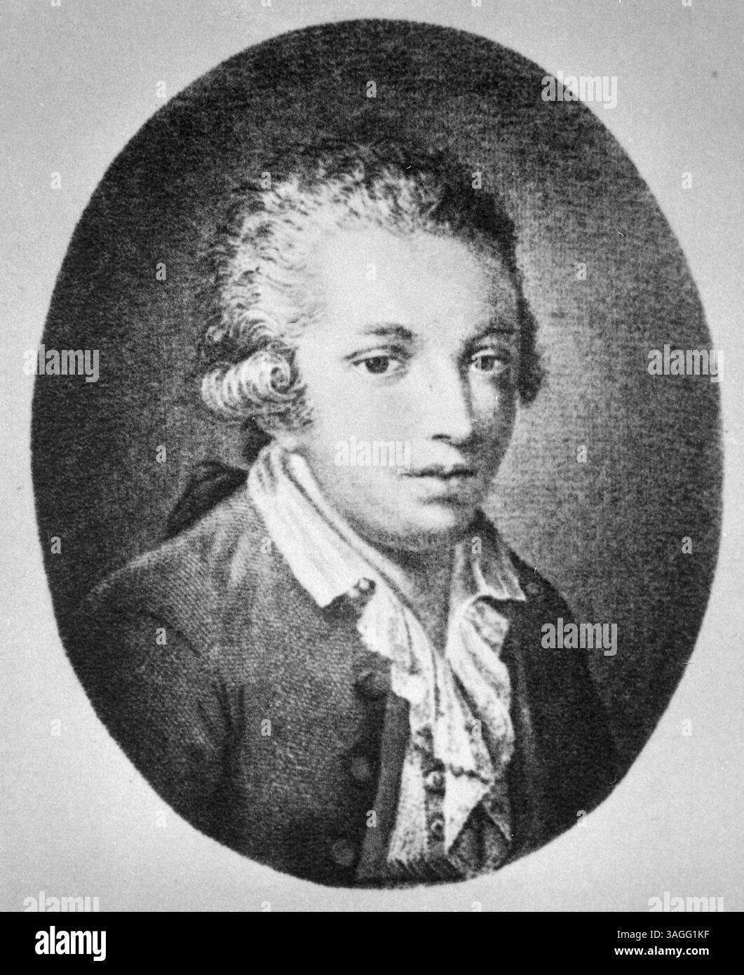 Portrait of Italian composer Domenico Cimarosa, illustration 1800s ...