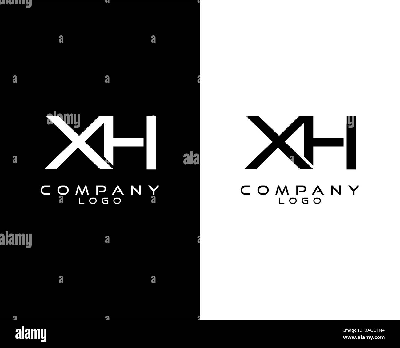 letter XH, HX Monogram logotype vector for company. business identity ...