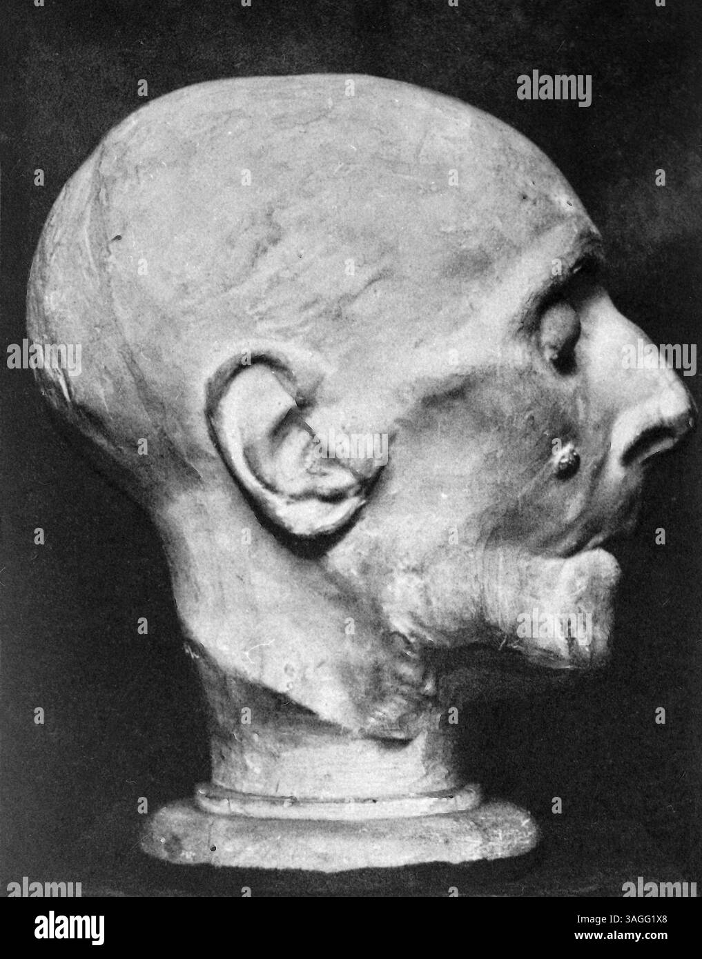 Funeral mask of Anglo-Irish playwright and writer Richard Brinsley ...