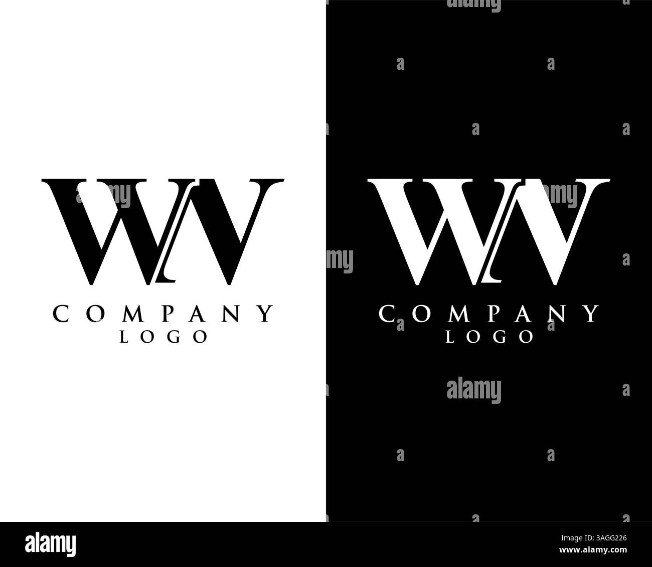 letter WN, NW logo type company name black and white design. vector ...