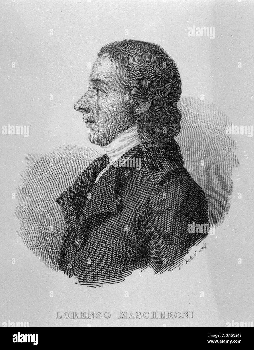 Italian mathematician Lorenzo Mascheroni, illustration 1800s Stock ...