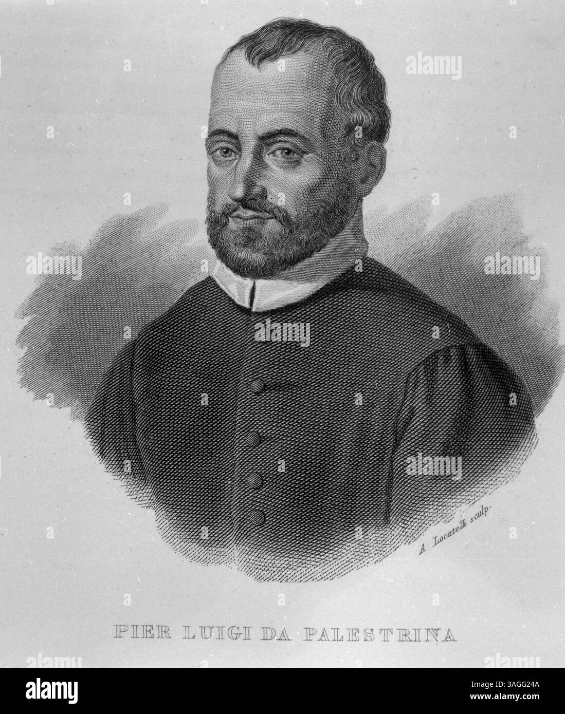 Italian composer Giovanni Pierluigi da Palestrina, illustration 1800s ...
