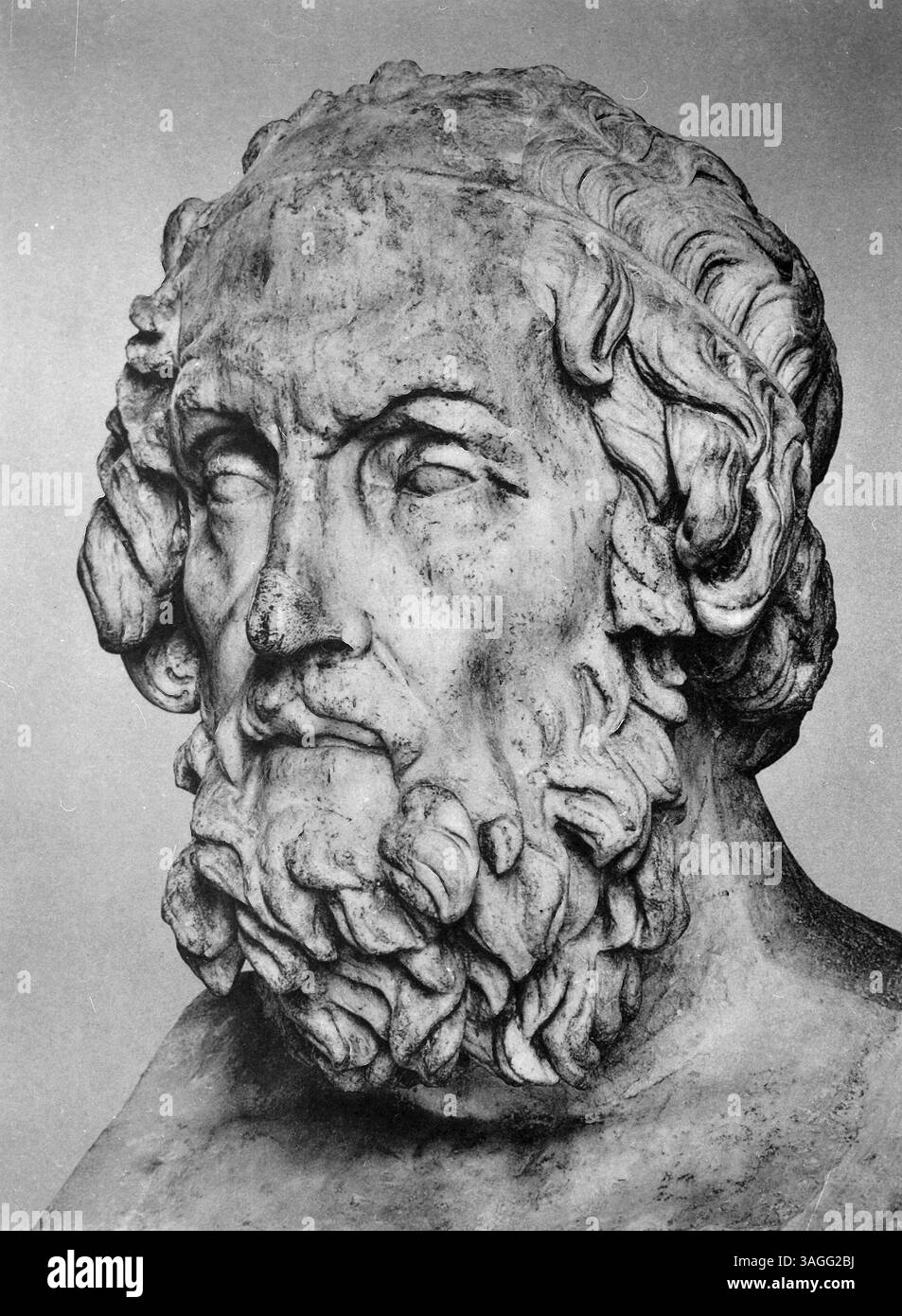 Ancient Greek poet Homer, marble head statue Stock Photo - Alamy