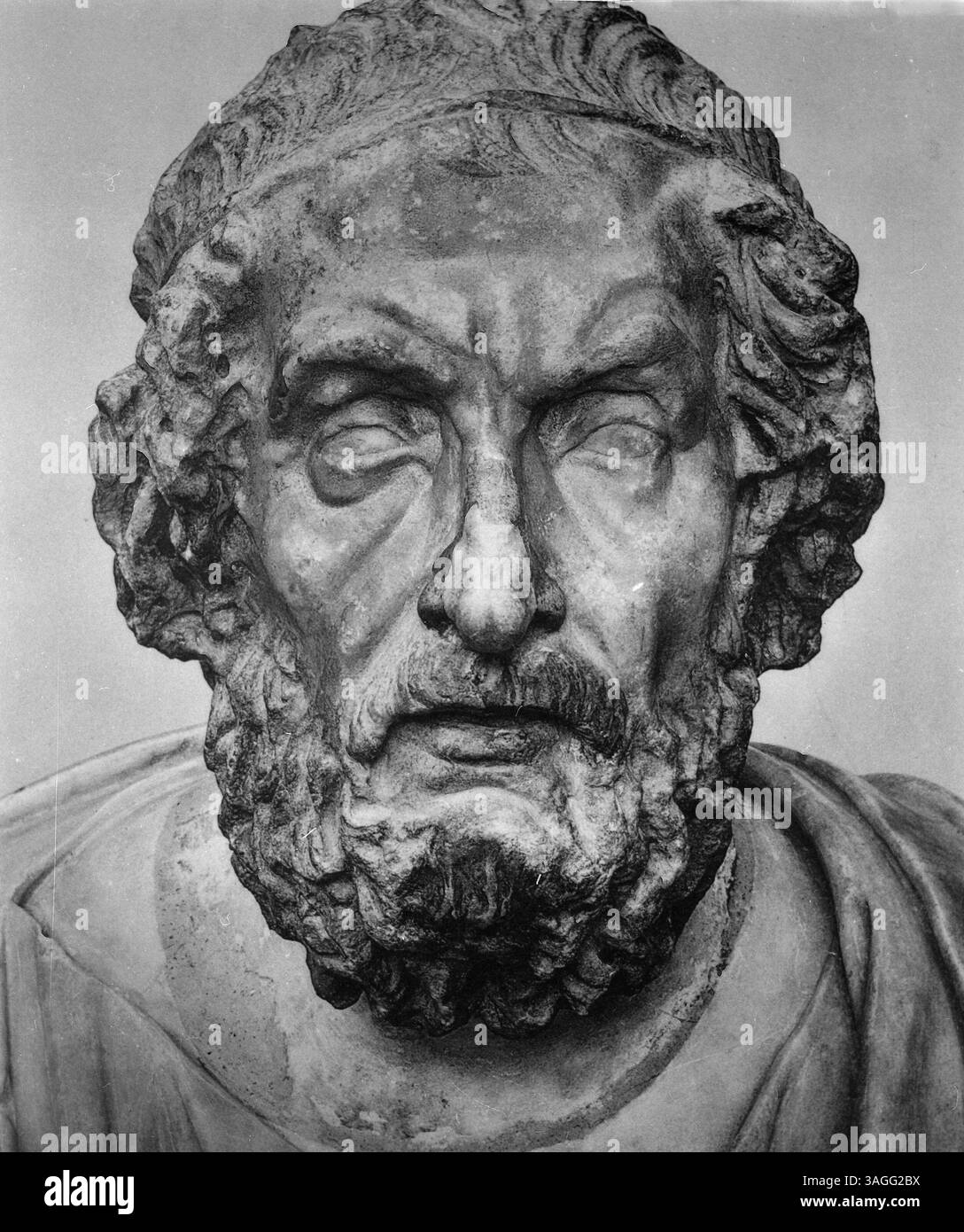 Ancient Greek poet Homer, marble head statue Stock Photo - Alamy