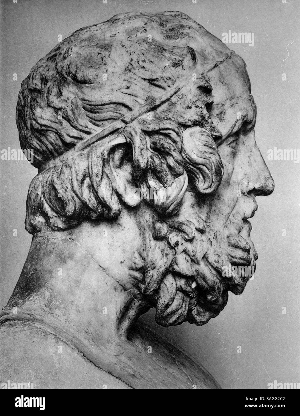 Ancient Greek poet Homer, marble head statue Stock Photo - Alamy