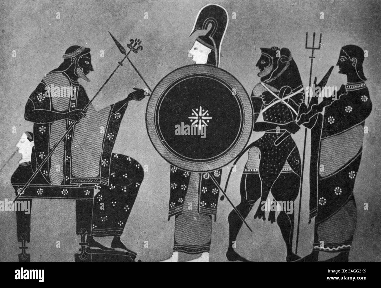 Hercules in the Hades, ancient Greek paint on amphora Stock Photo - Alamy