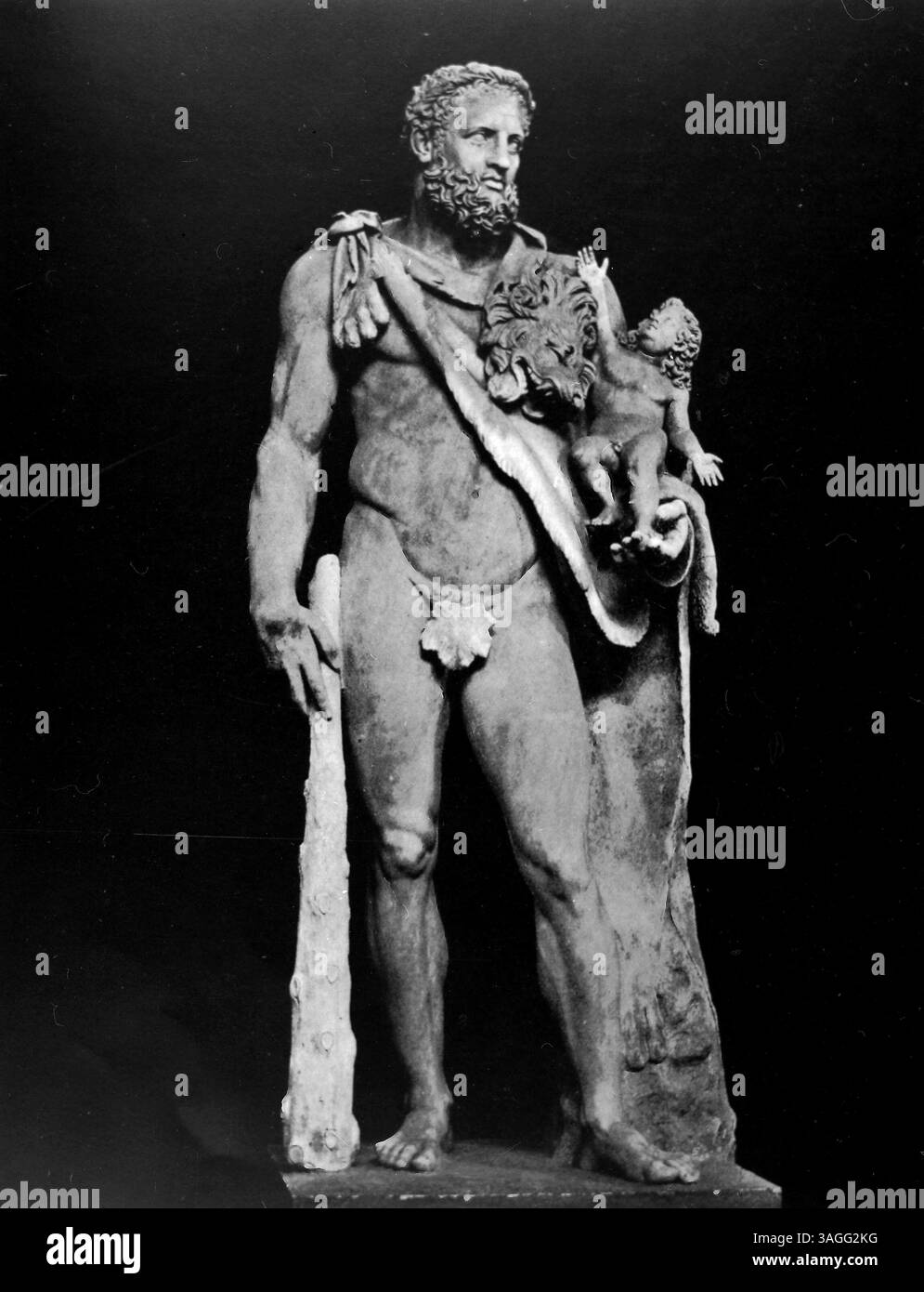 Hercules and his son Telephus, ancient Greek statue Stock Photo - Alamy