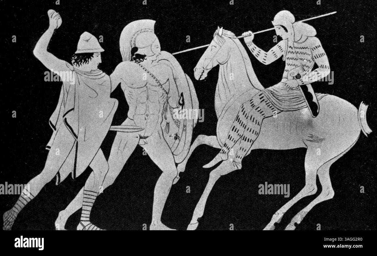 Theseus and Hippolytus of Athens, ancient Greek paint Stock Photo - Alamy