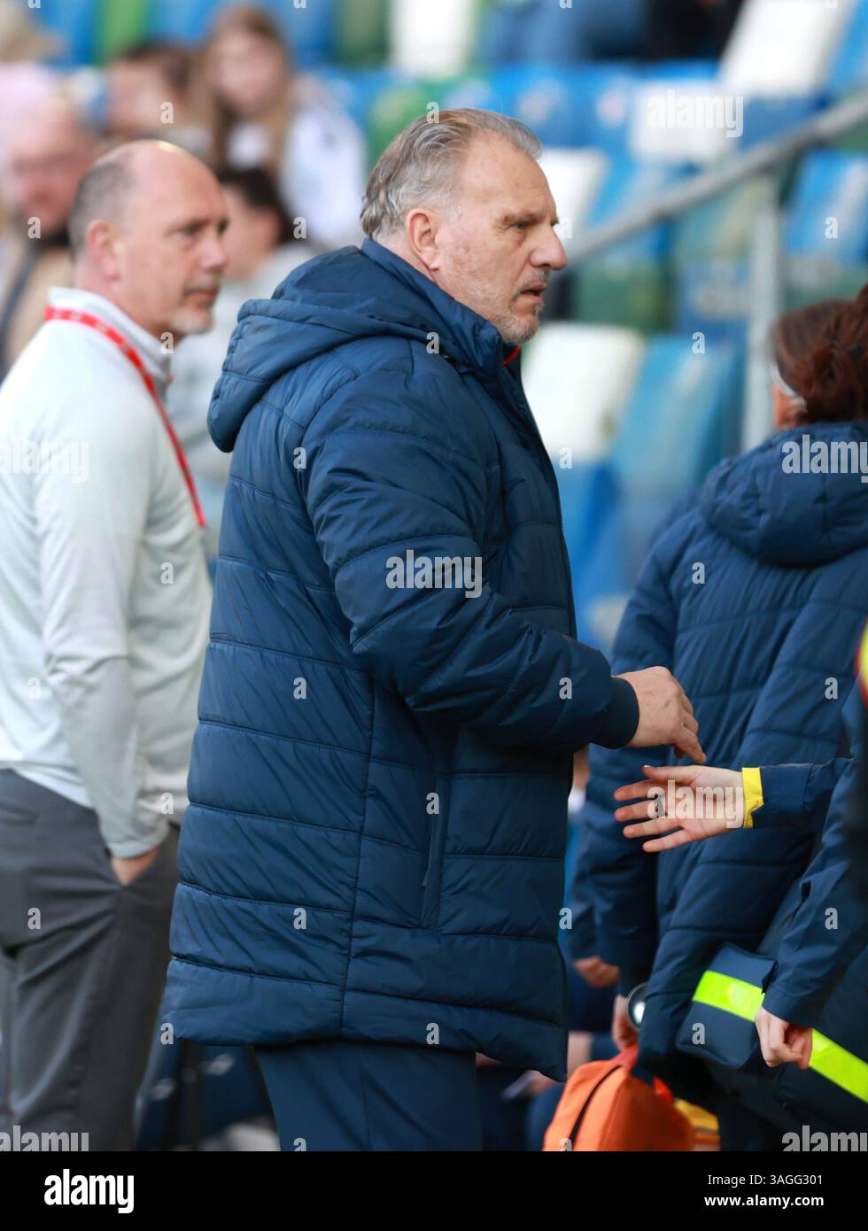 Romania's head coach Massimo Pedrazzini before the UEFA Women's Nations ...
