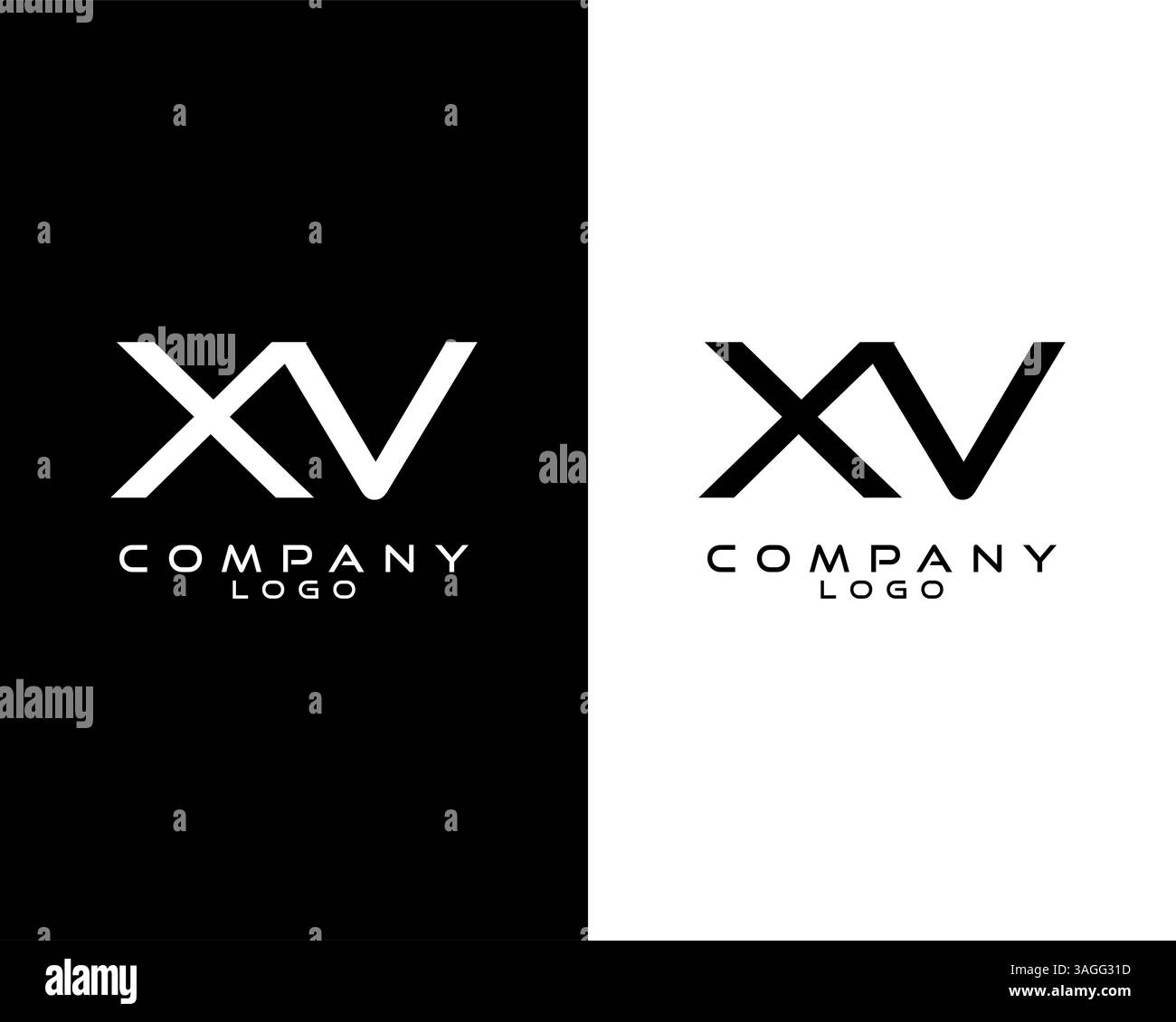letter XV, VX Monogram logotype vector for company. business identity ...