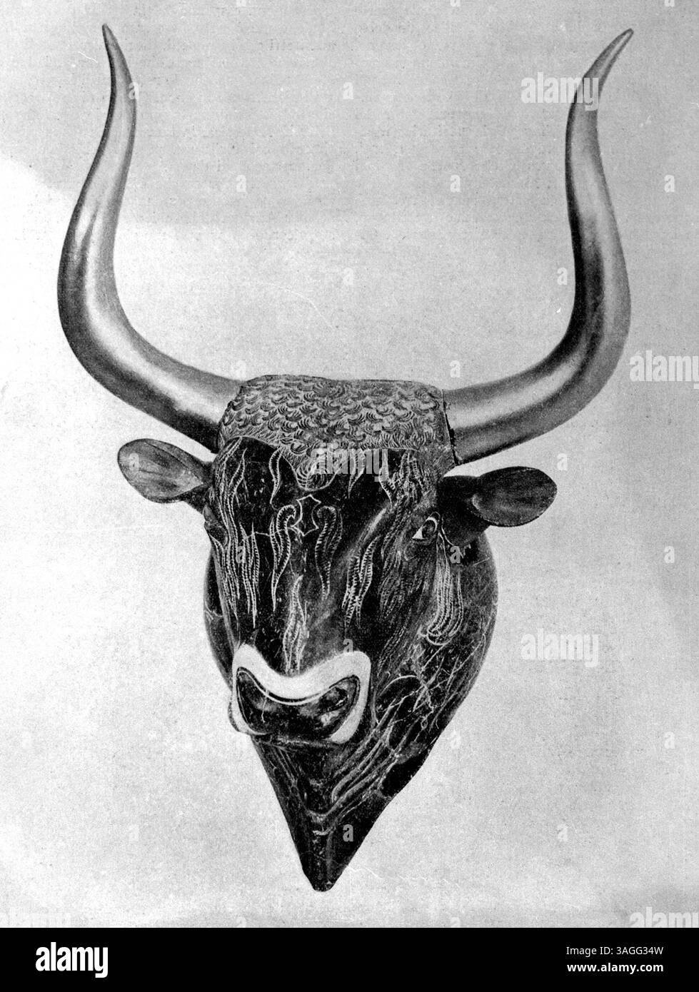 Rhyton in the shape of a bull's head, terracotta, ancient Greek art ...