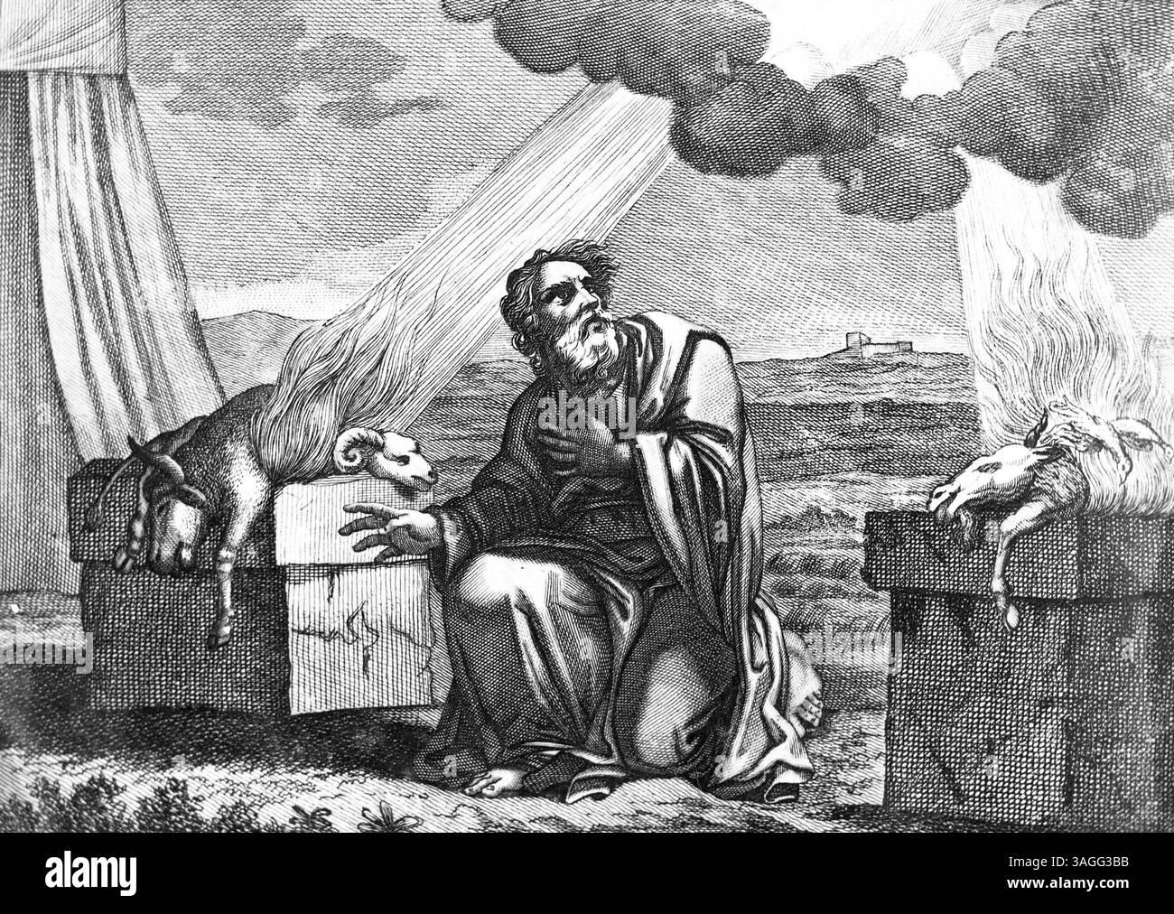 Vision of Abraham in the Valley of Mambre, illustration Stock Photo - Alamy