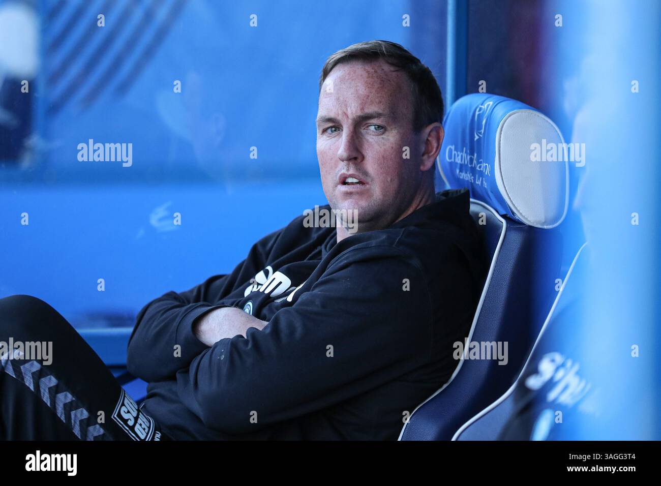 Huddersfield, UK. 08th Apr, 2025. Mike Dodds manager of Wycombe ...