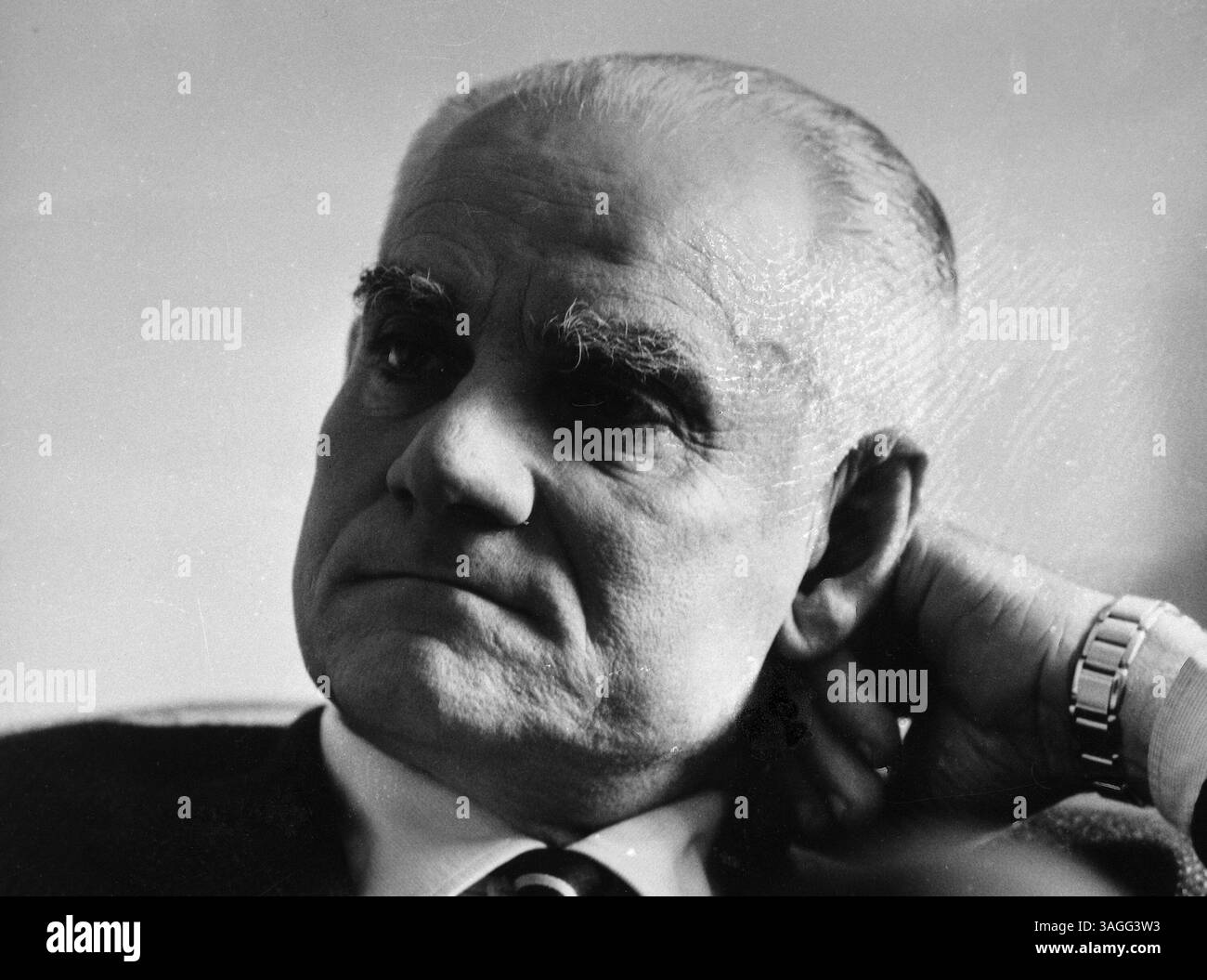 Italian novelist and journalist Alberto Moravia, 1950s Stock Photo - Alamy