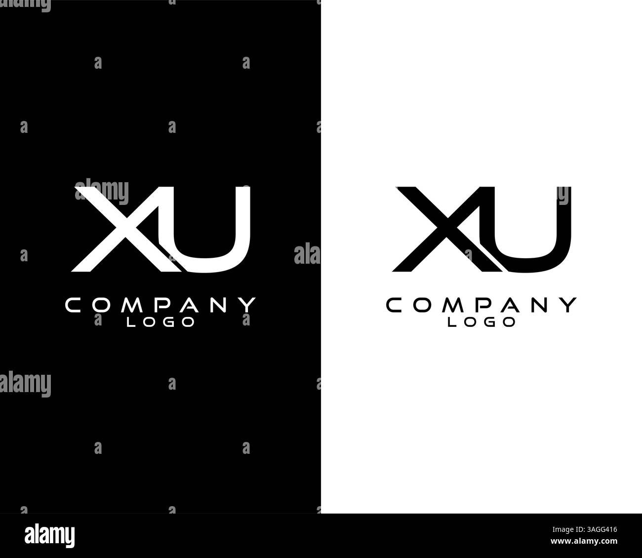 letter XU, UX Monogram logotype vector for company. business identity ...