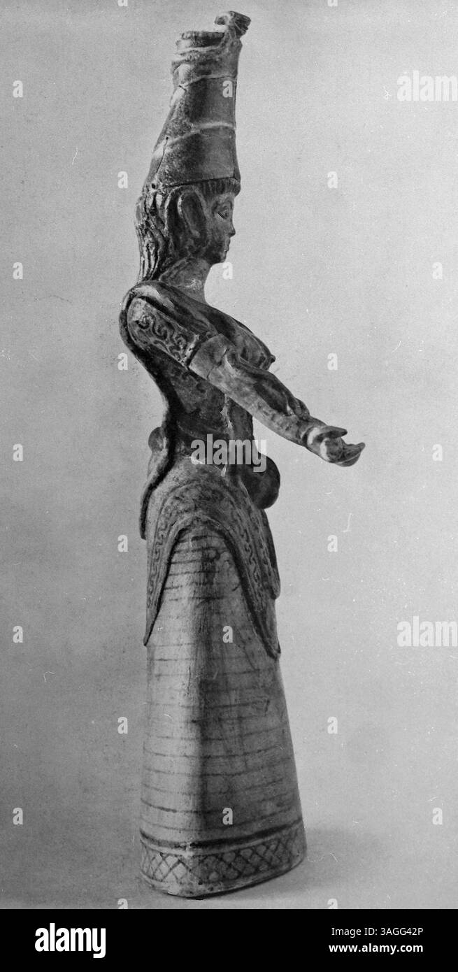 Ancient Greek terracotta figure of woman Goddess of snakes, from ...