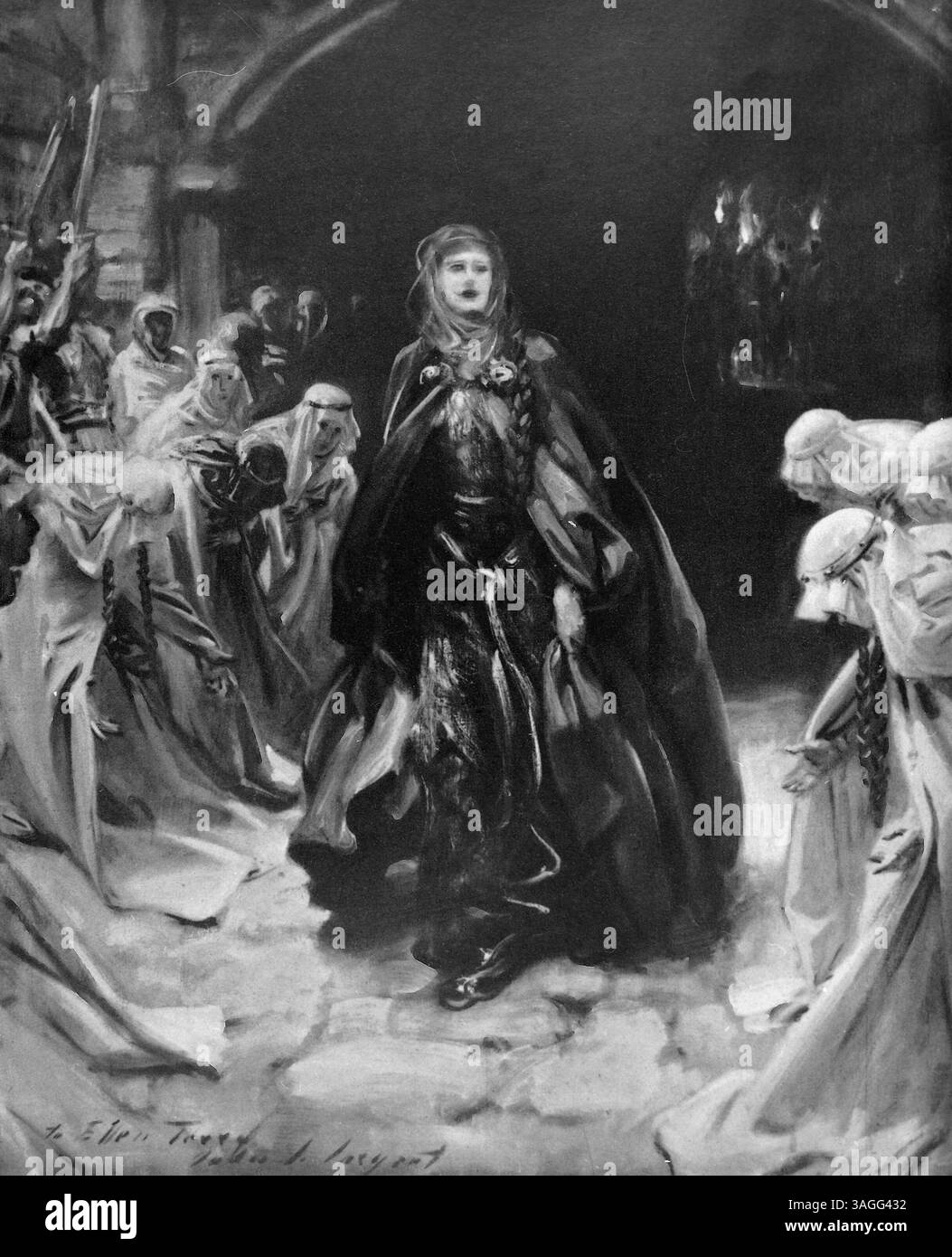 Ellen Terry as Lady Macbeth, Shakespeare's play illustration by Sargent ...