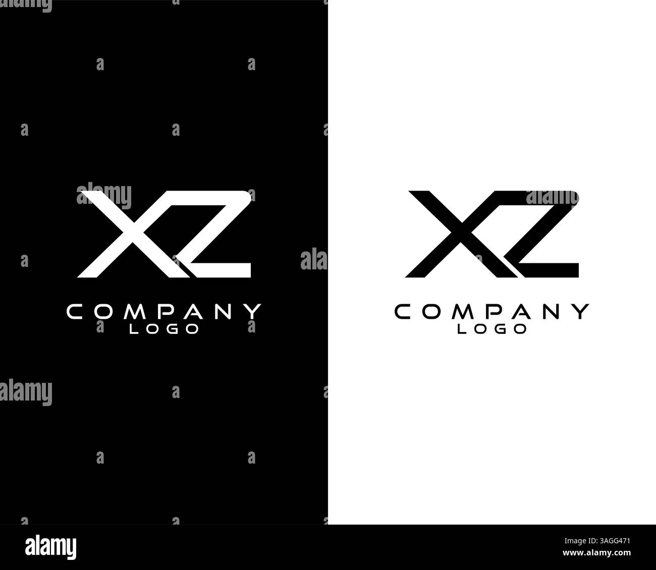 letter XZ, ZX Monogram logotype vector for company. business identity ...