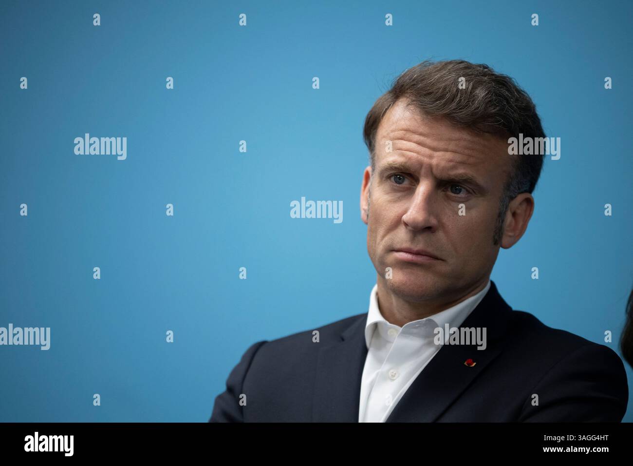 Egypt. 08th Apr, 2025. Portrait French President Emmanuel Macron visits ...